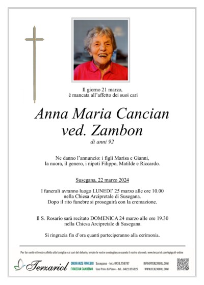 CANCIAN ANNA MARIA - terzariol.com